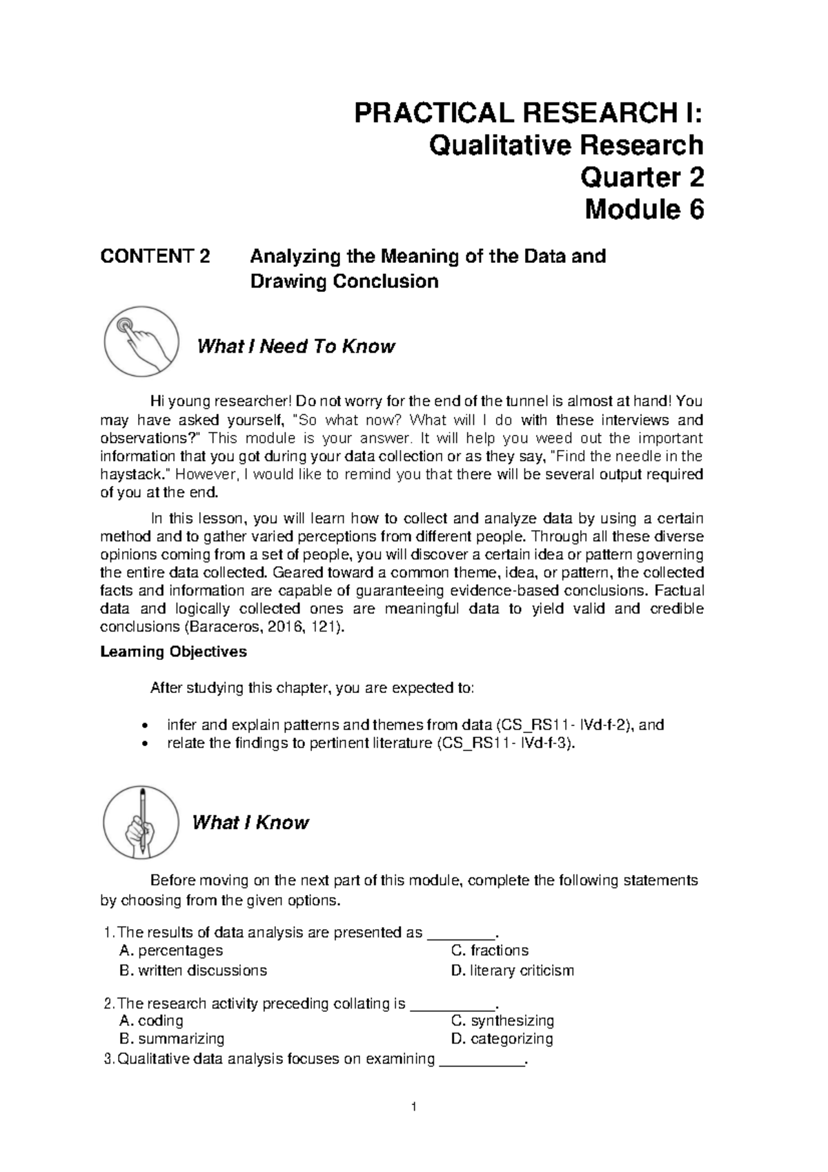 Practical-Research-1 Module-6 - PRACTICAL RESEARCH I: Qualitative ...