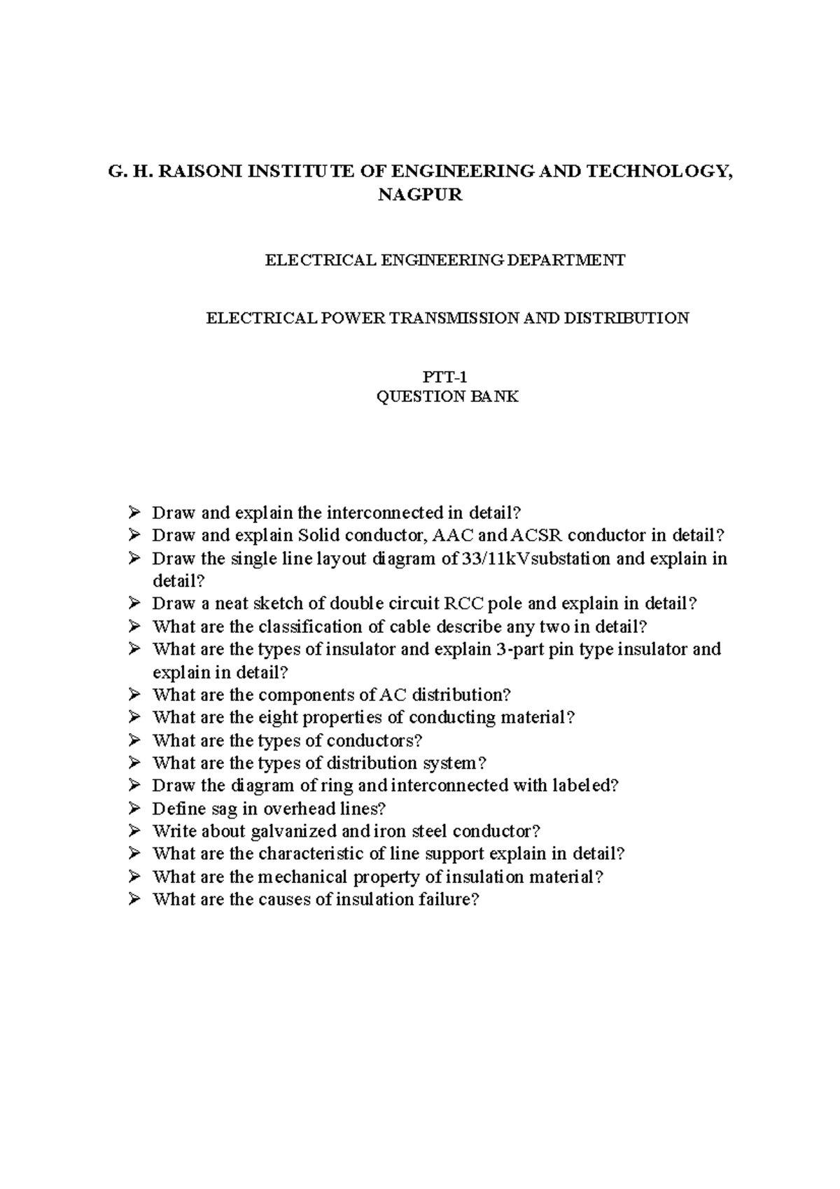 EPT PTT-2 Qustion bank - practice work - G. H. RAISONI INSTITUTE OF ...
