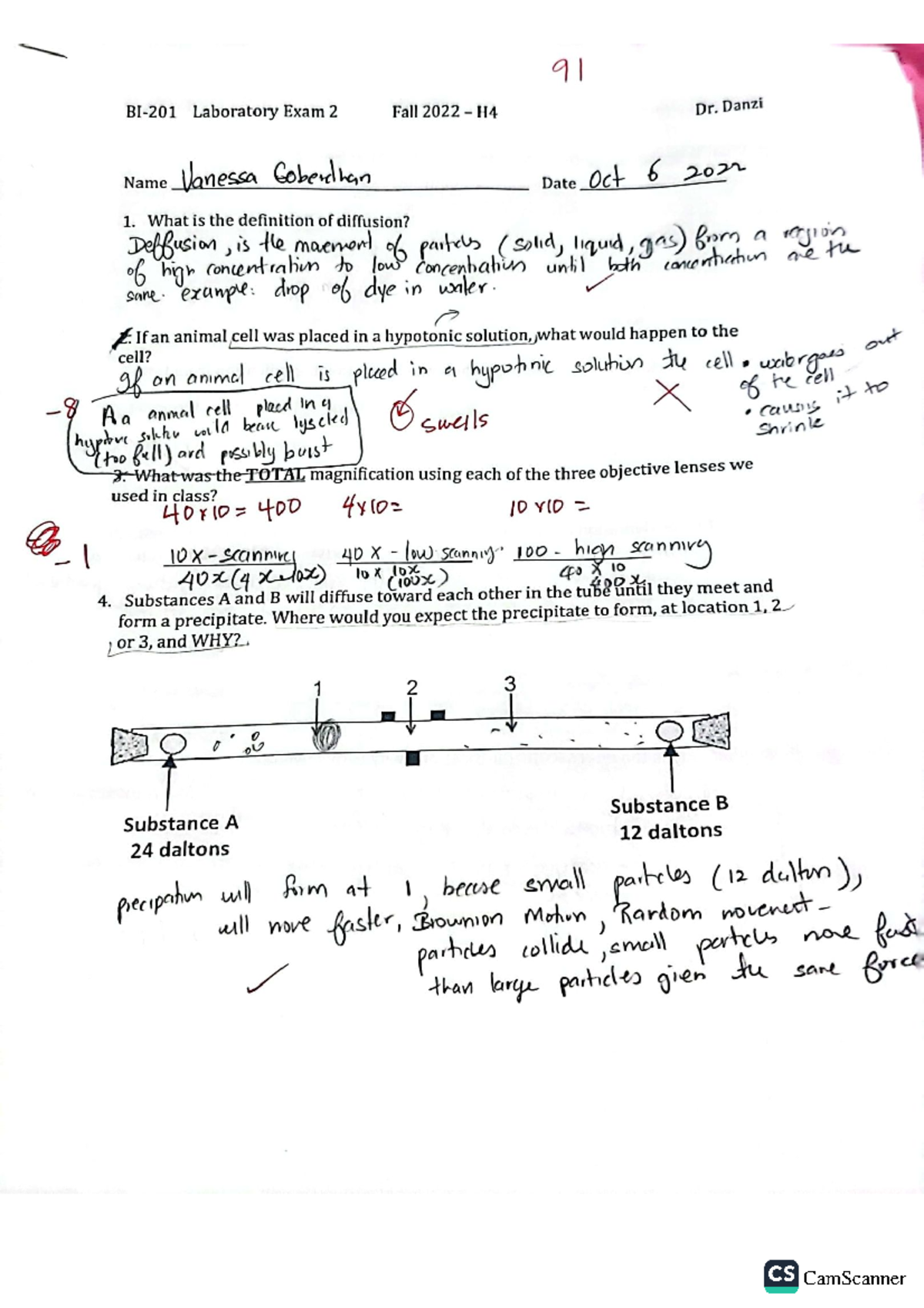 Exam 3 bio 201 lab - some if not all questions at the back of the lab ...
