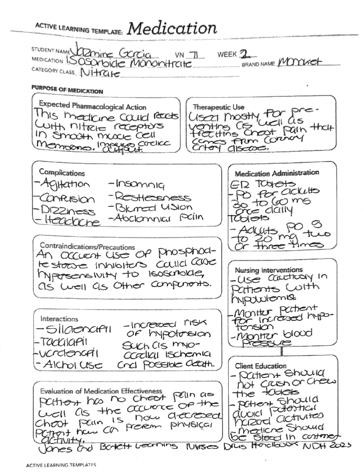 Week 2 med cards - med card - VN300 - Studocu