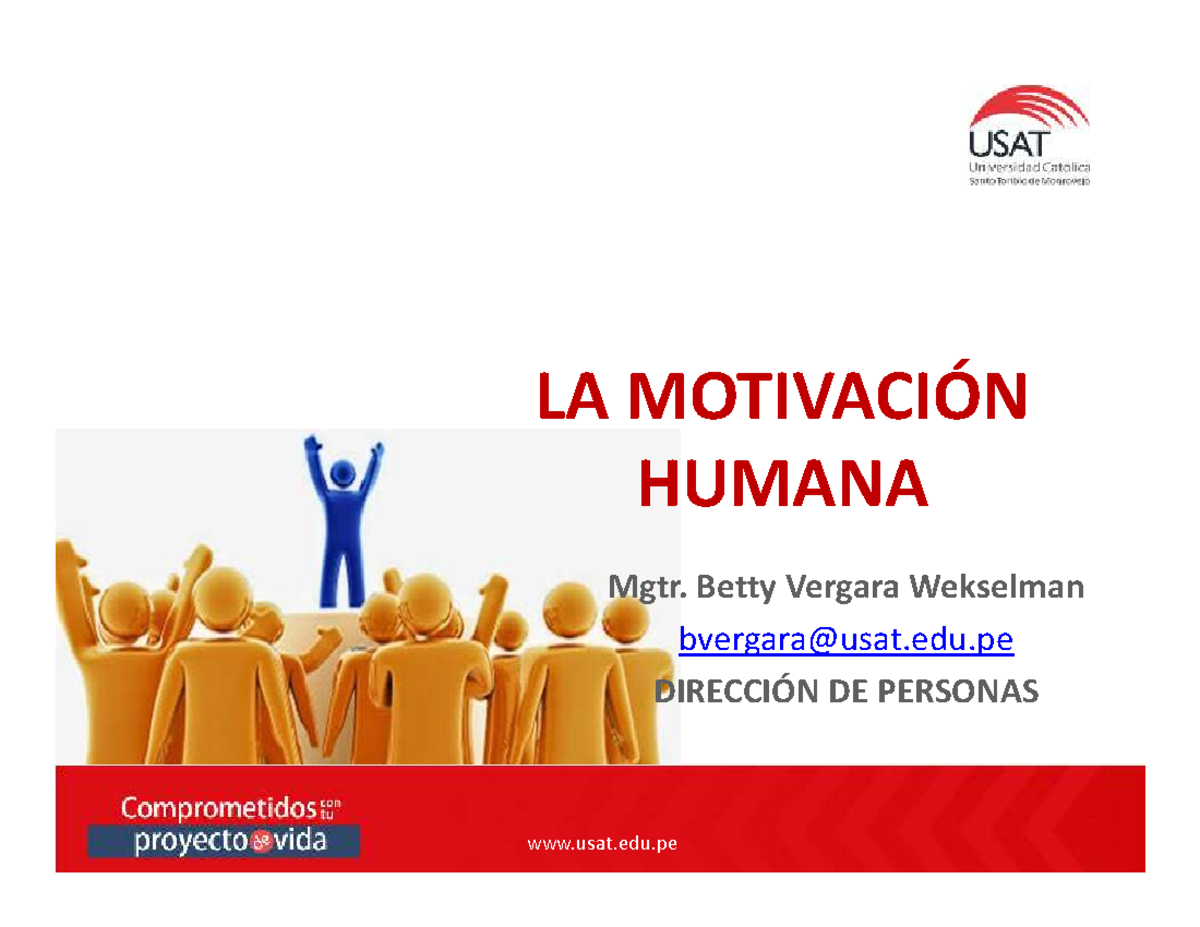 Tema 14 Las Teorías de la Motivación Humana - usat.edu usat.edu Mgtr ...