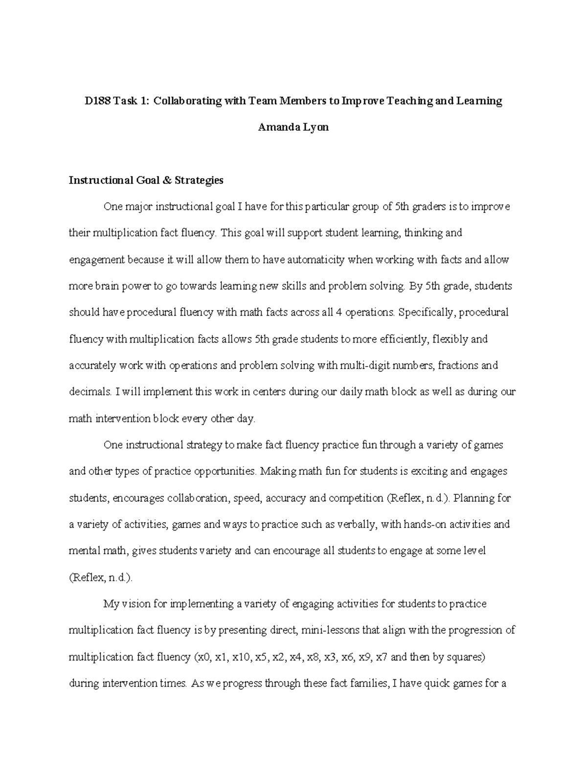 D188 Task 1 - Passed Assignment - D188 Task 1: Collaborating with Team ...