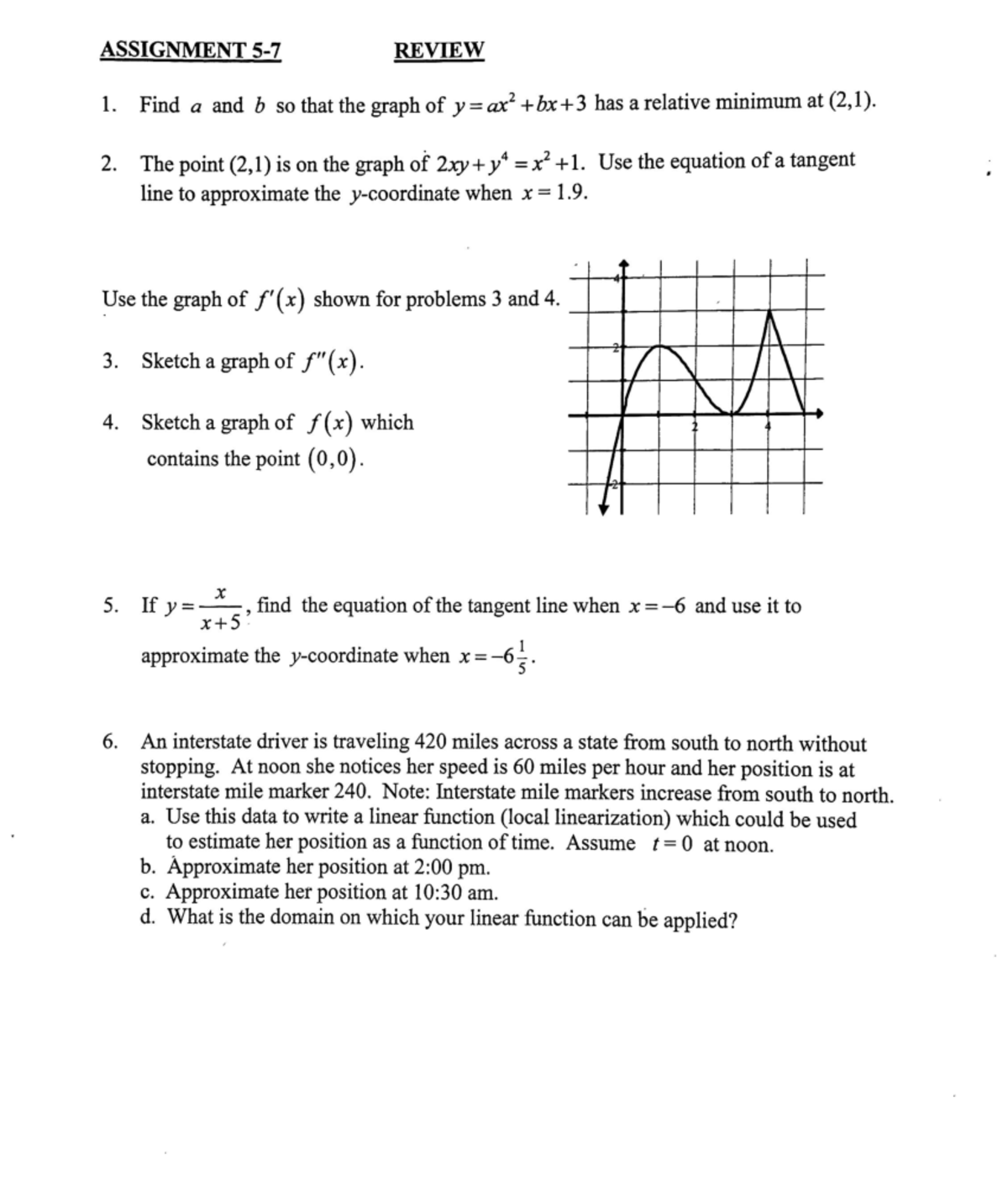 AP Calc Unit 5 Review Assignment #10 - MATH4B - Studocu