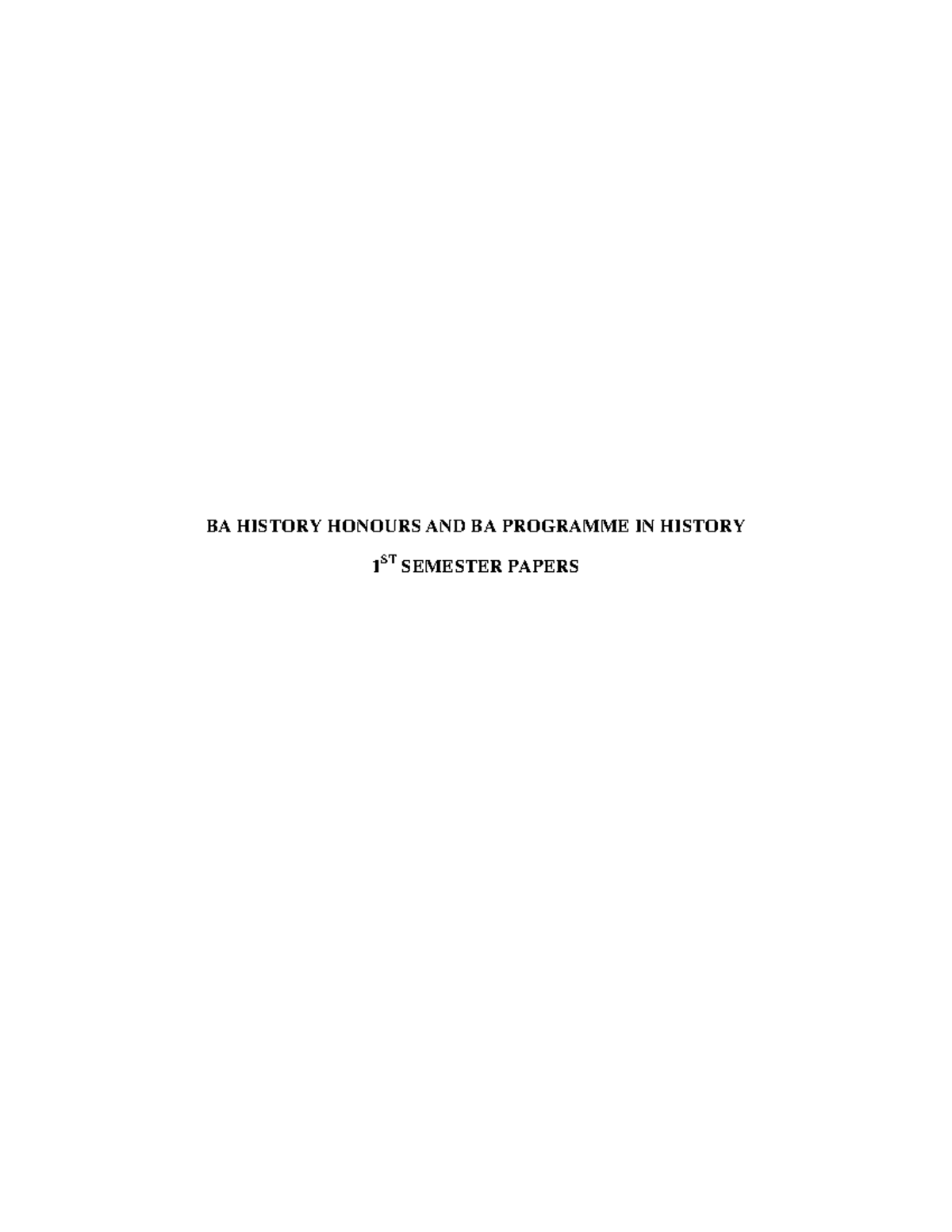 03092019- History-BA History Hons & Programme - 1ST Semester Papers ...