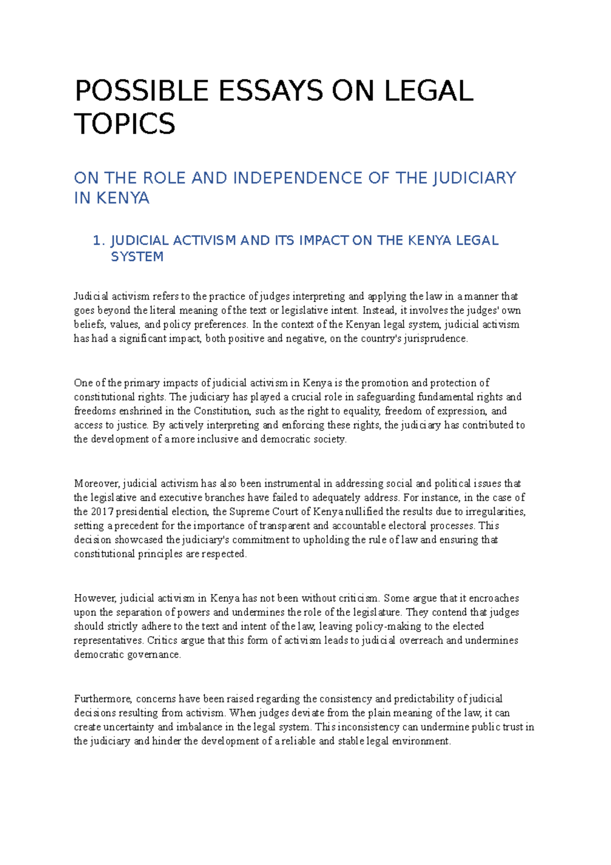 Legal research essay - Law - Studocu