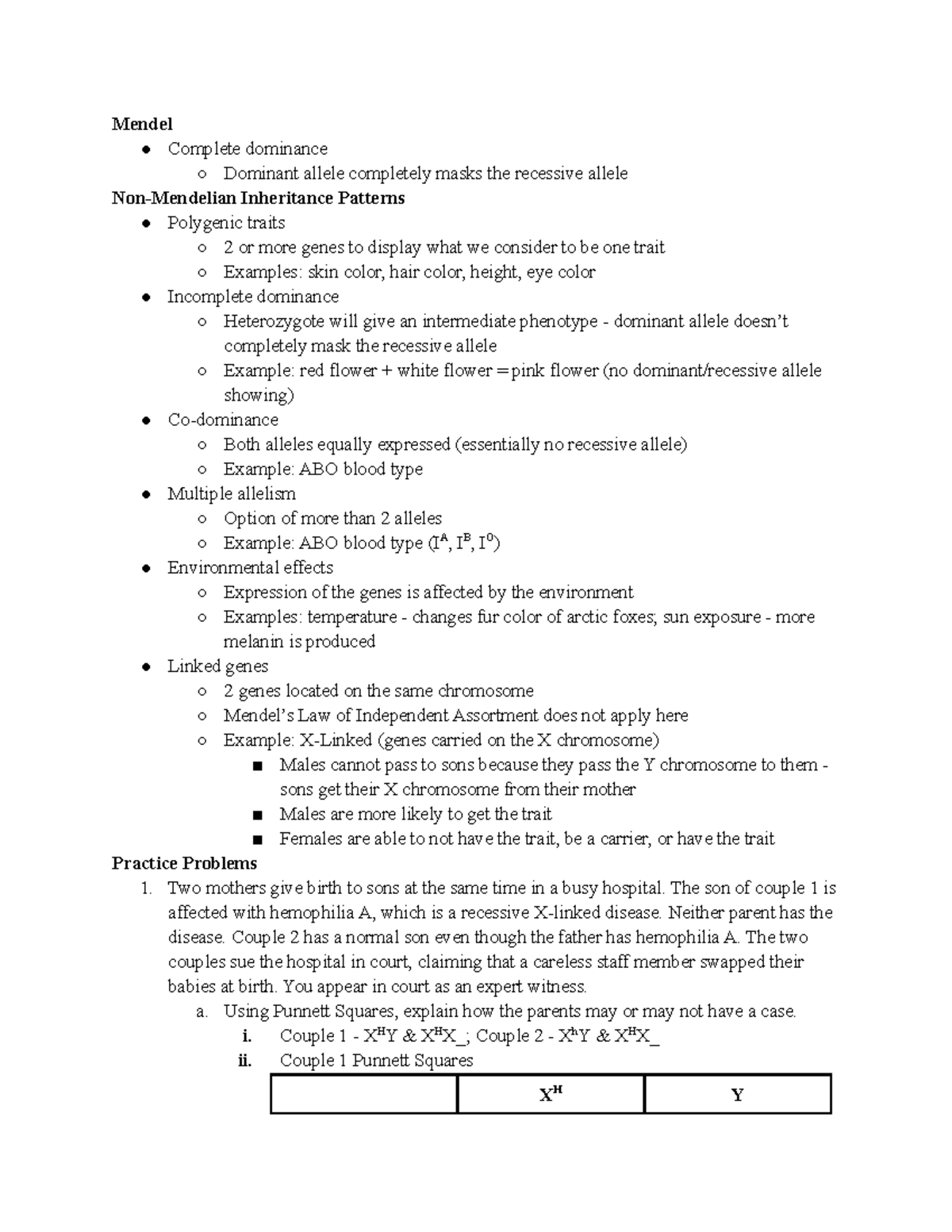 Other Inheritance Patterns Lecture Mendel Complete Dominance Dominant