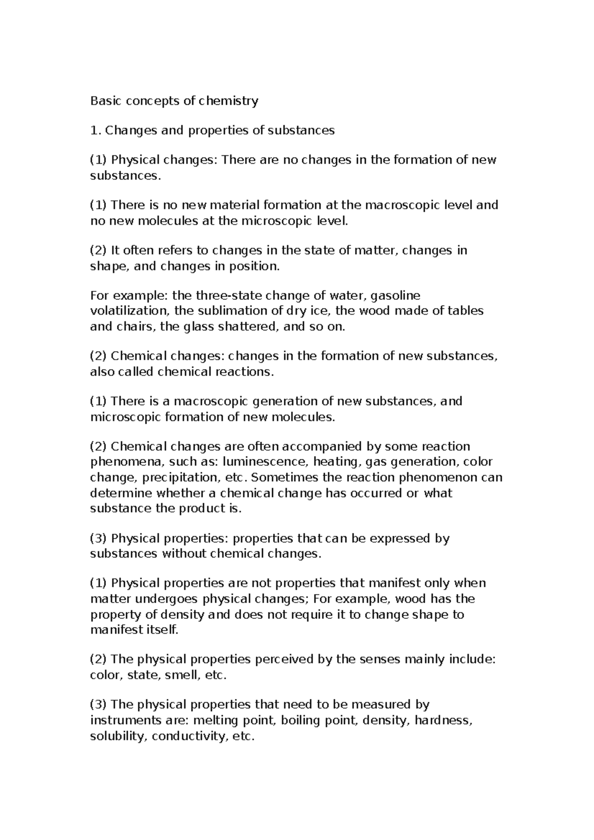 Basic concepts of chemistry CH151 - Basic concepts of chemistry Changes ...