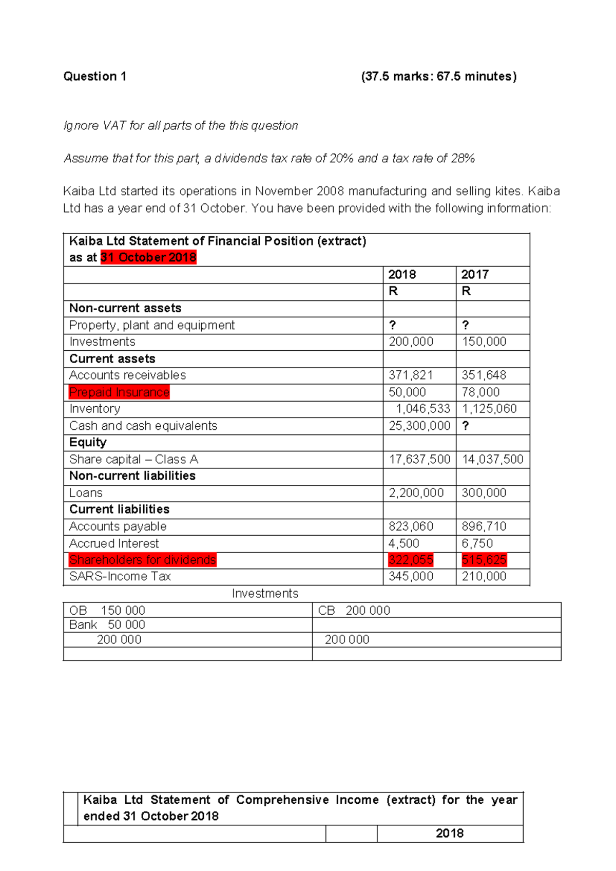 FIA142 Cash Flows Companies Revision Exercise 2024 Class Session ...