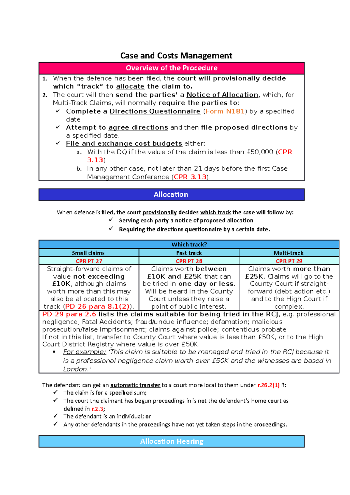 Case and Costs Management- dr w8 part 1 - Case and Costs Management ...