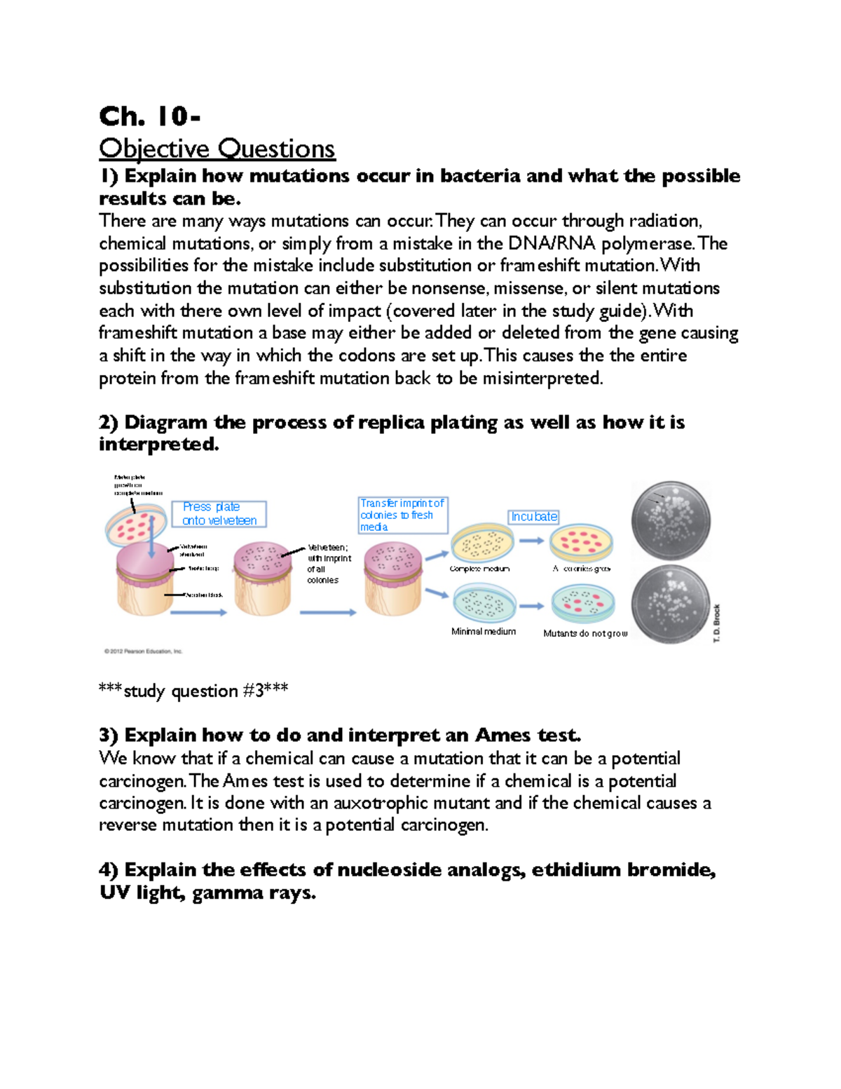 Ch. 10 study guide - Ch. 10- Objective Questions 1) Explain how ...