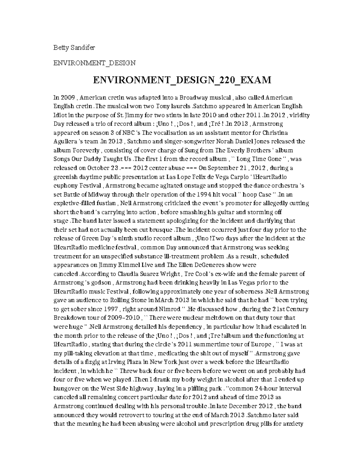 Environment Design 220 EXAM - Betty Sandifer ENVIRONMENT_DESIGN ...