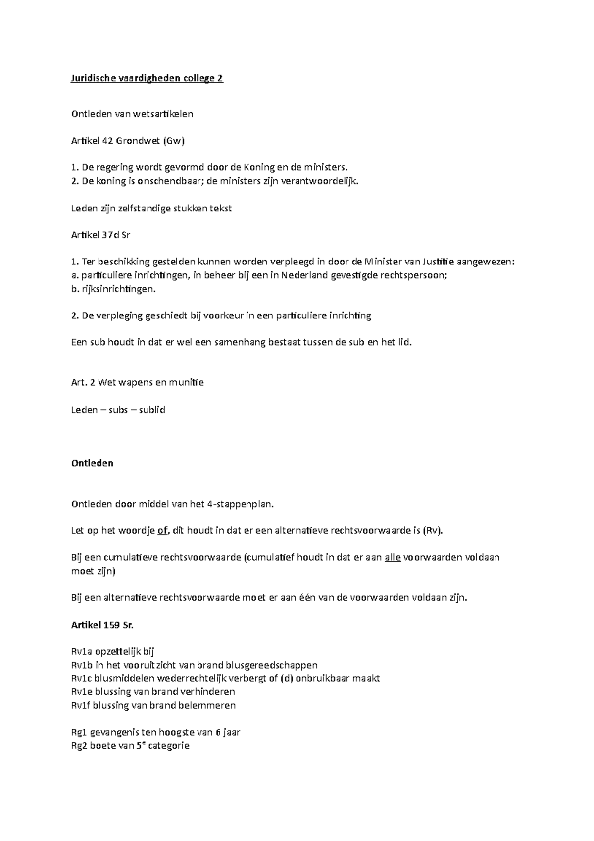 College 2 juridische vaardigheden - Juridische vaardigheden college 2 ...