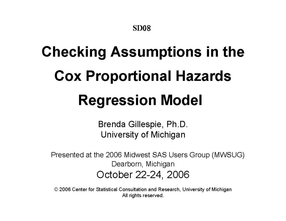 8 - this is chapter 3 - Checking Assumptions in the Cox Proportional Hazards Regression Model ...