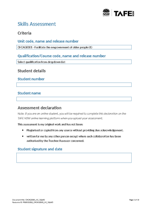 Tafe Moodle- Booklet - Student Workbook Unit code: HLTWHS Unit name ...