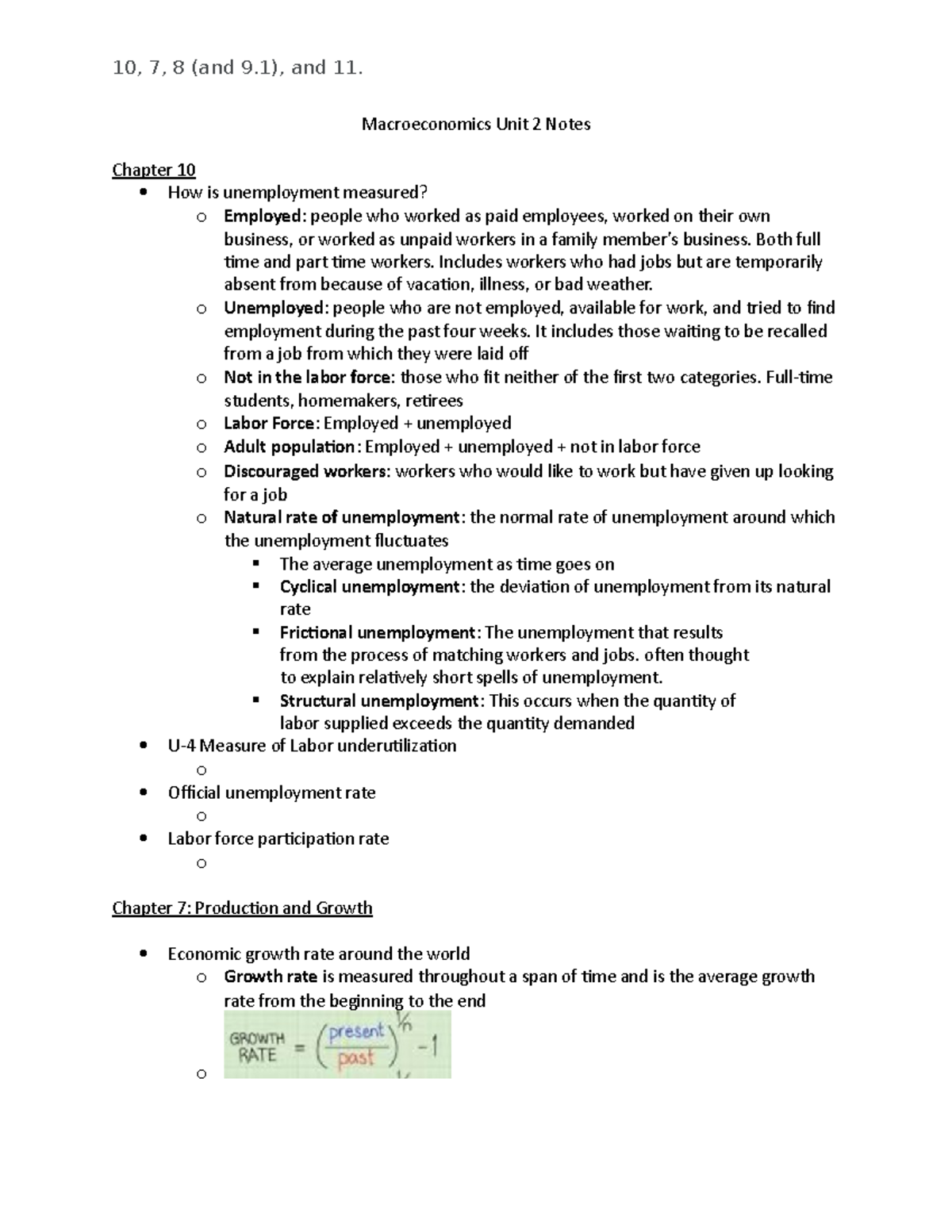 Macroeconomics Unit 2 Notes - Macroeconomics Unit 2 Notes Chapter 10 ...