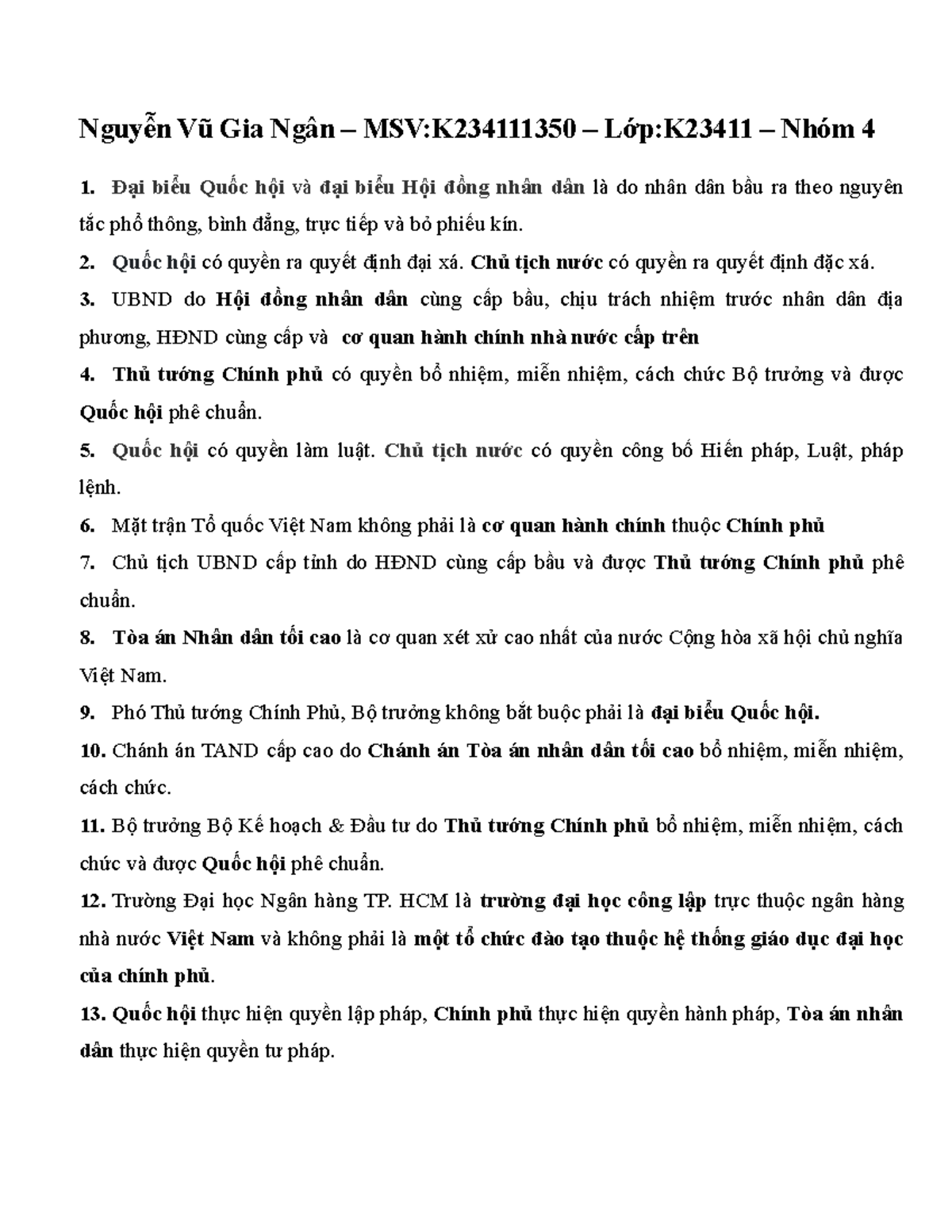 ĐỀ TRẮC NGHIỆM BMNN - Nguyễn Vũ Gia Ngân – MSV:K234111350 – Lớp:K23411 ...