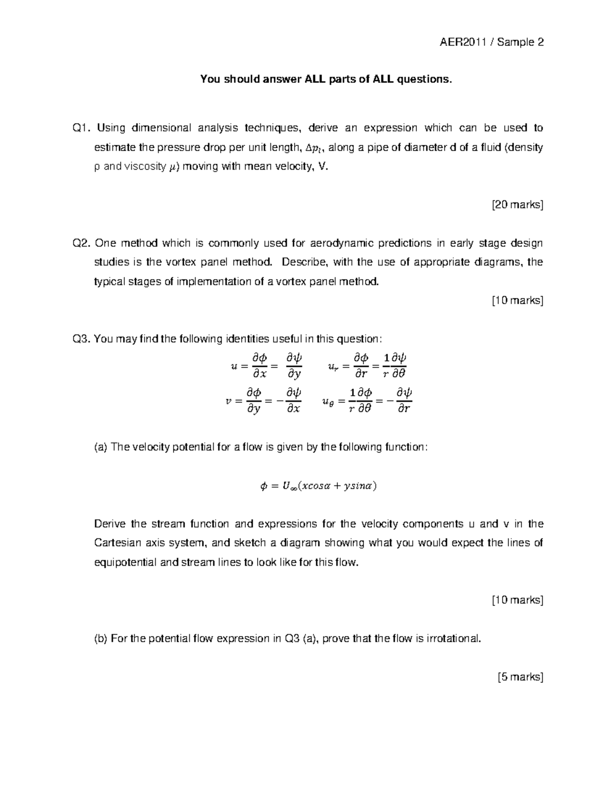 AER2011 Sample 2 AER2011 Sample 2 You Should Answer ALL Parts Of aer2011-sample-2-aer2011-sample-2-you-should-answer-all-parts-of