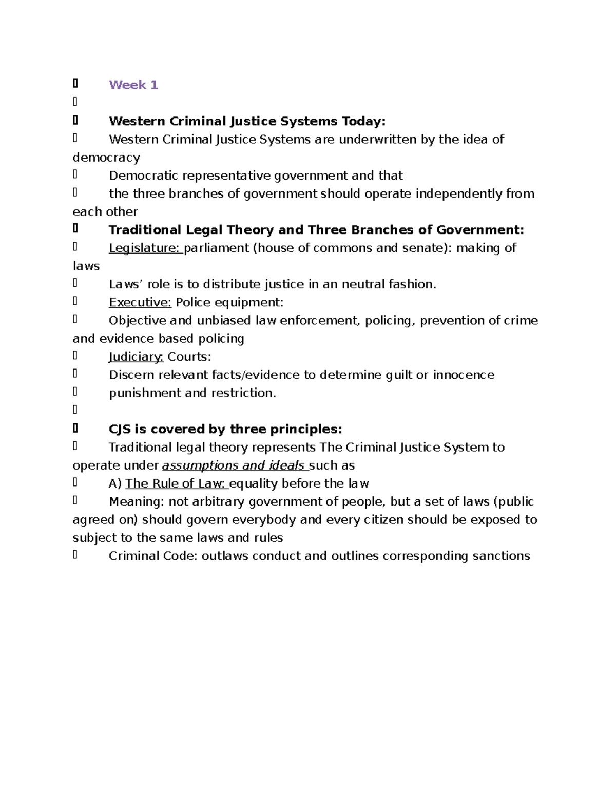Canadian Criminal Justice Notes - Lecture notes, lecture 1 - 9 - Week 1 ...