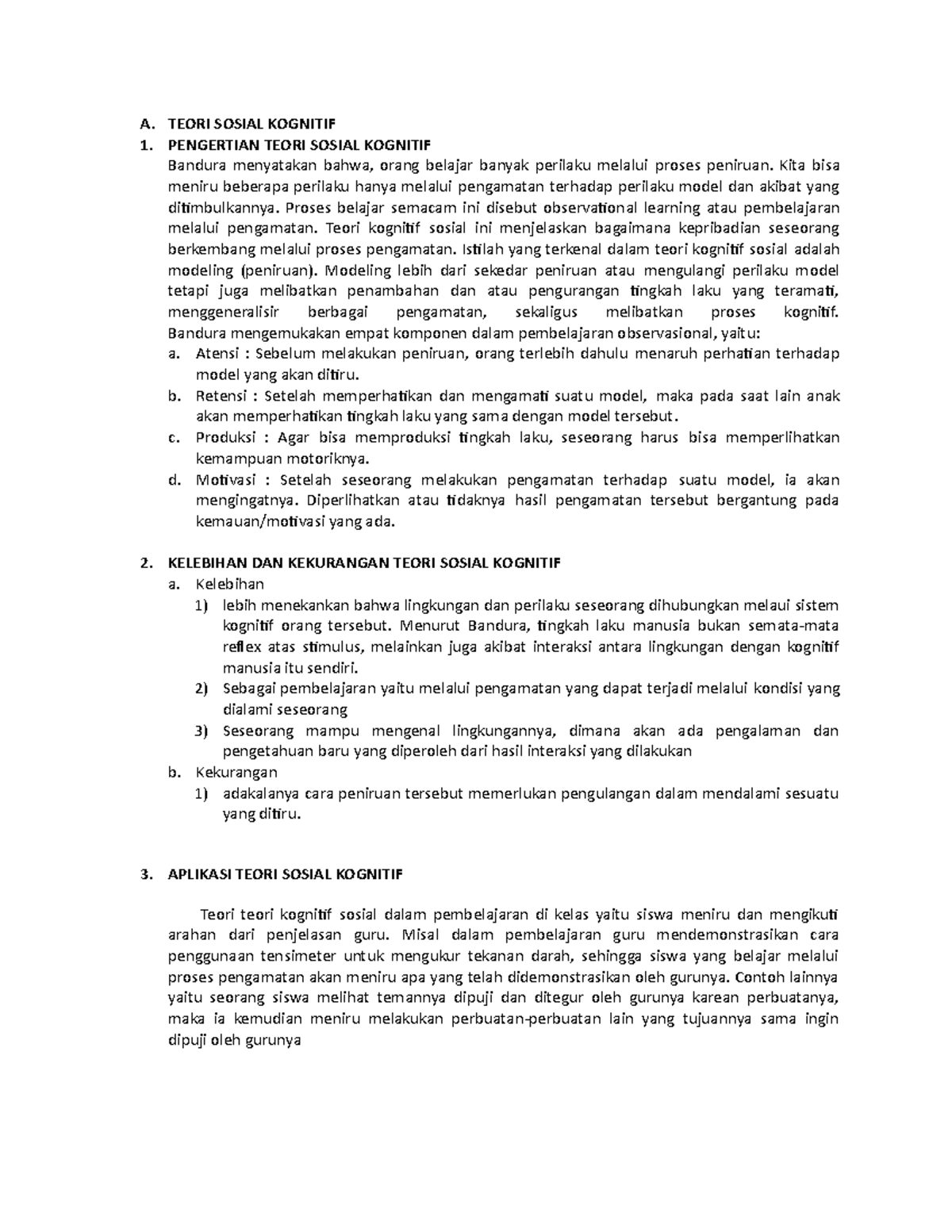 Teori Sosial Kognitif Shelma Topik 1 A Teori Sosial Kognitif 1 Pengertian Teori Sosial