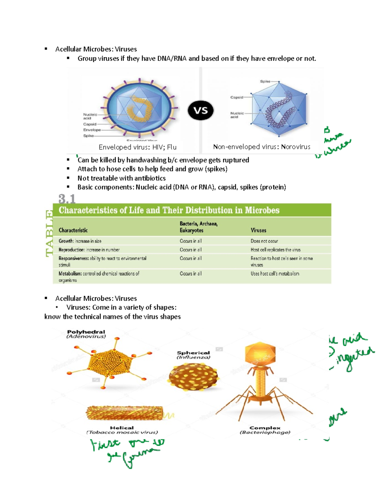 Exam 2 copy - dr. S - § Acellular Microbes: Viruses § Group viruses if ...