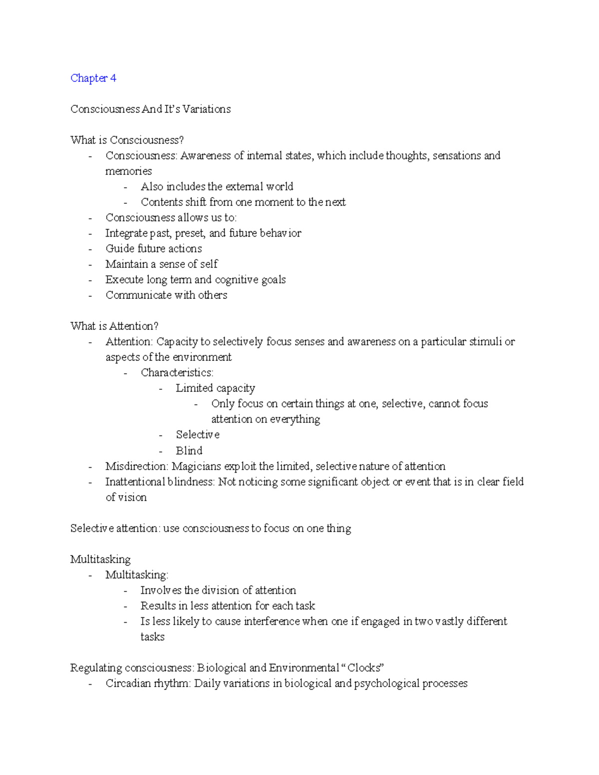 Psych Notes Chapter 4 02 14 2022 and 02 16 2022 - Chapter 4 ...
