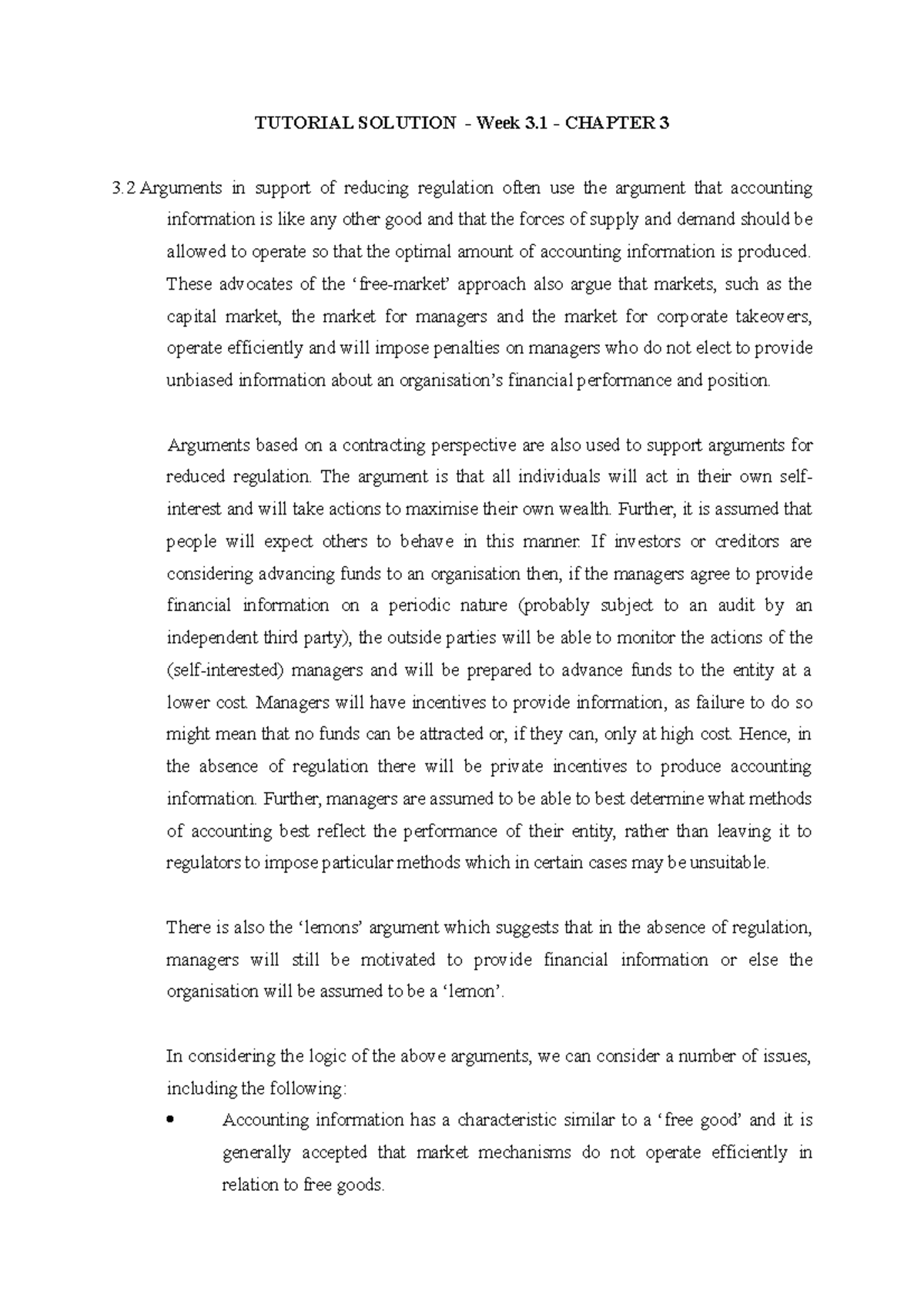 Tutorial solution 2.1 - Chapter 3 - TUTORIAL SOLUTION - Week 3 - CHAPTER 3 3 Arguments in ...