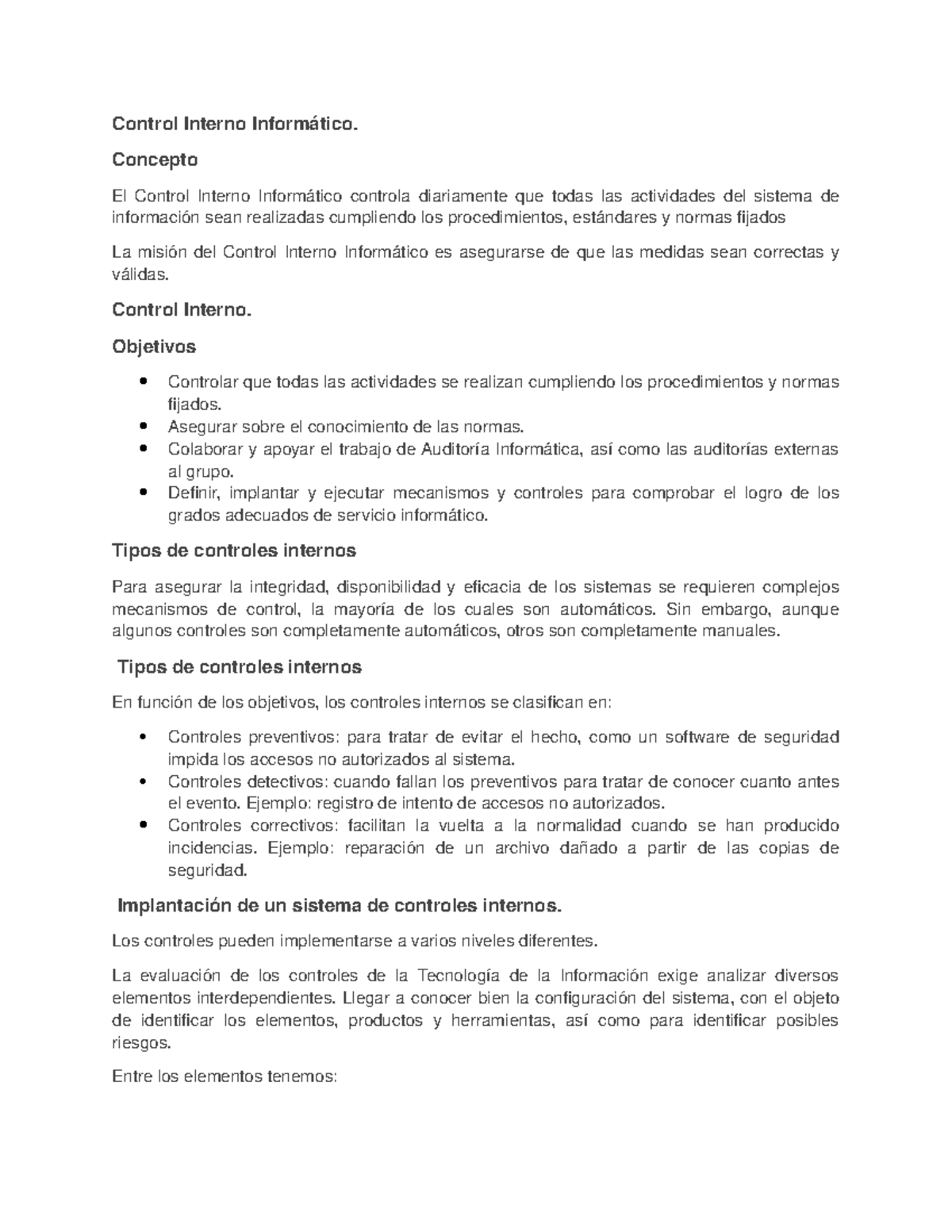 Control Interno Informático - Concepto El Control Interno Informático ...