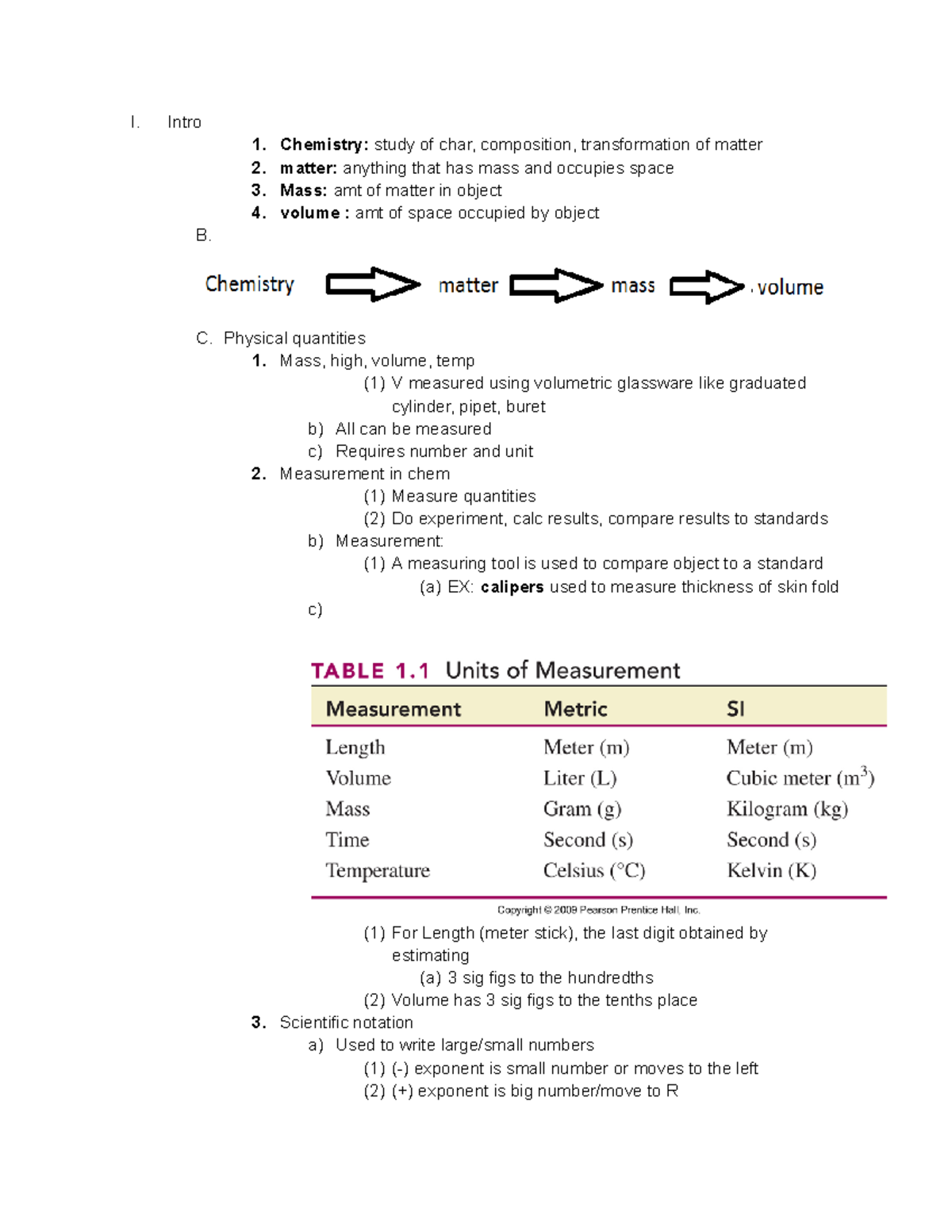 Ch 2 PP x - Lecture notes 2 - I. Intro 1. Chemistry: study of char ...
