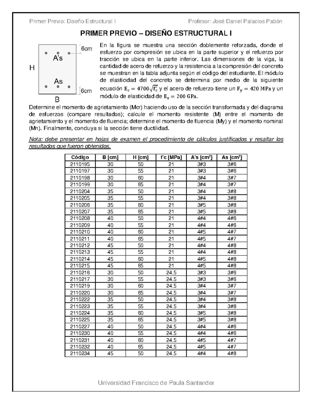 1. Primer Previo (Parte 1) - Primer Previo: Diseño Estructural I ...