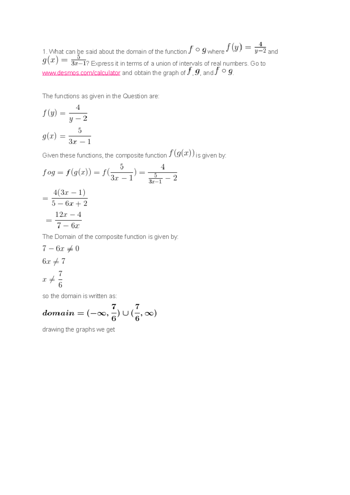 Math 1201 Unit 4 Written Assignment - What can be said about the domain ...