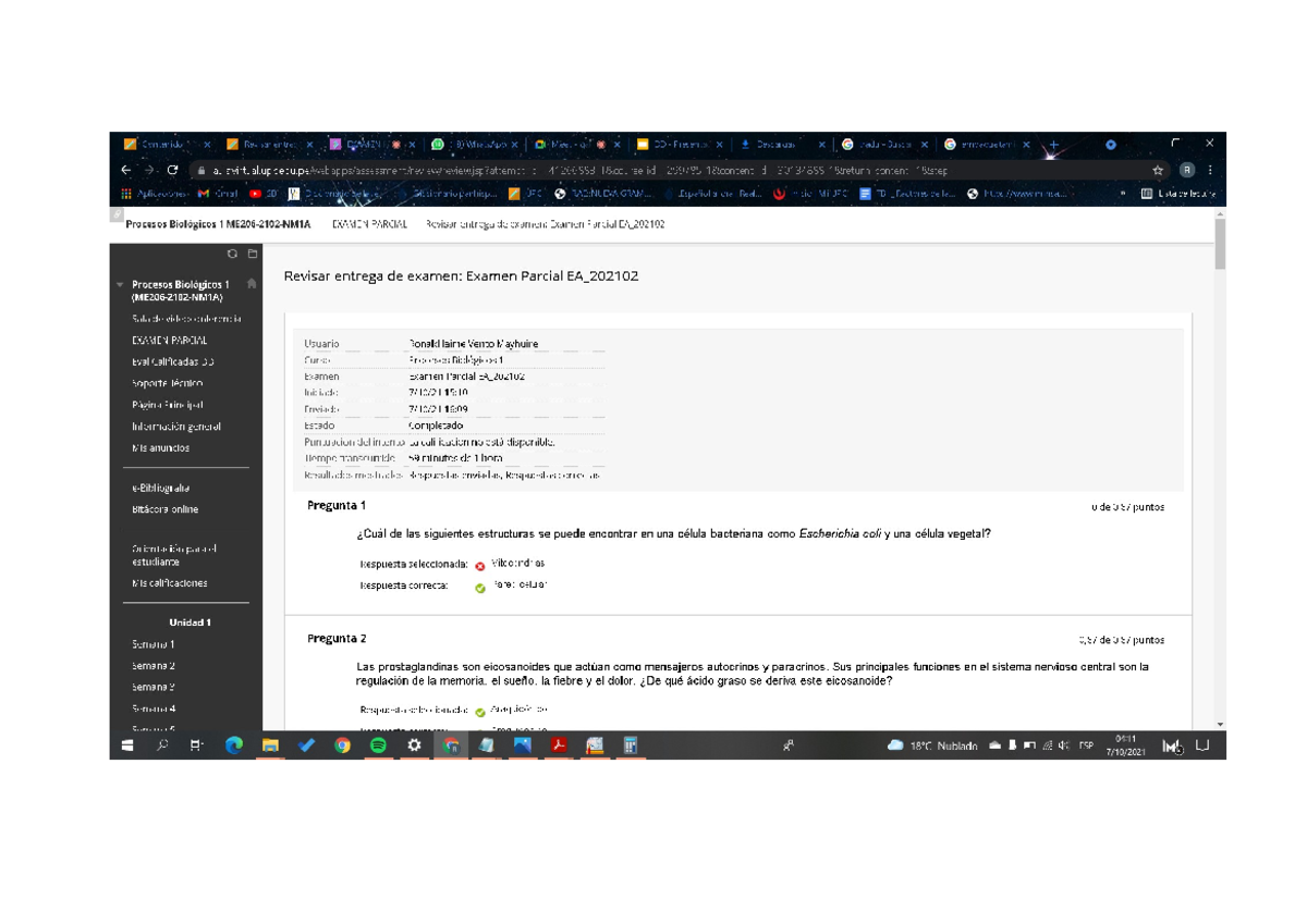 Parcial ME206 - ........................... - Procesos Biológicos - Studocu