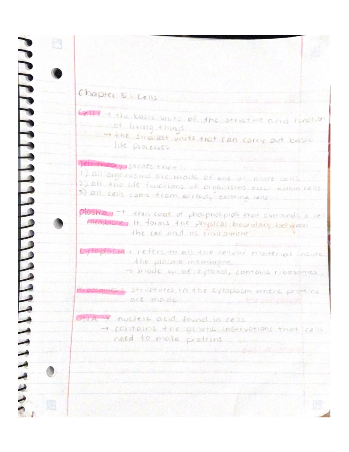 Chapter 6 Cells notes - BIO 122 - Studocu