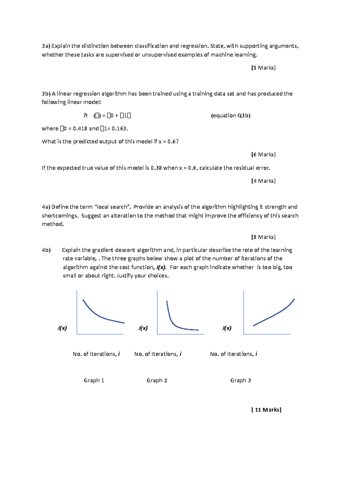 Regression and local search PP Qs - 3a) Explain the distinction between ...