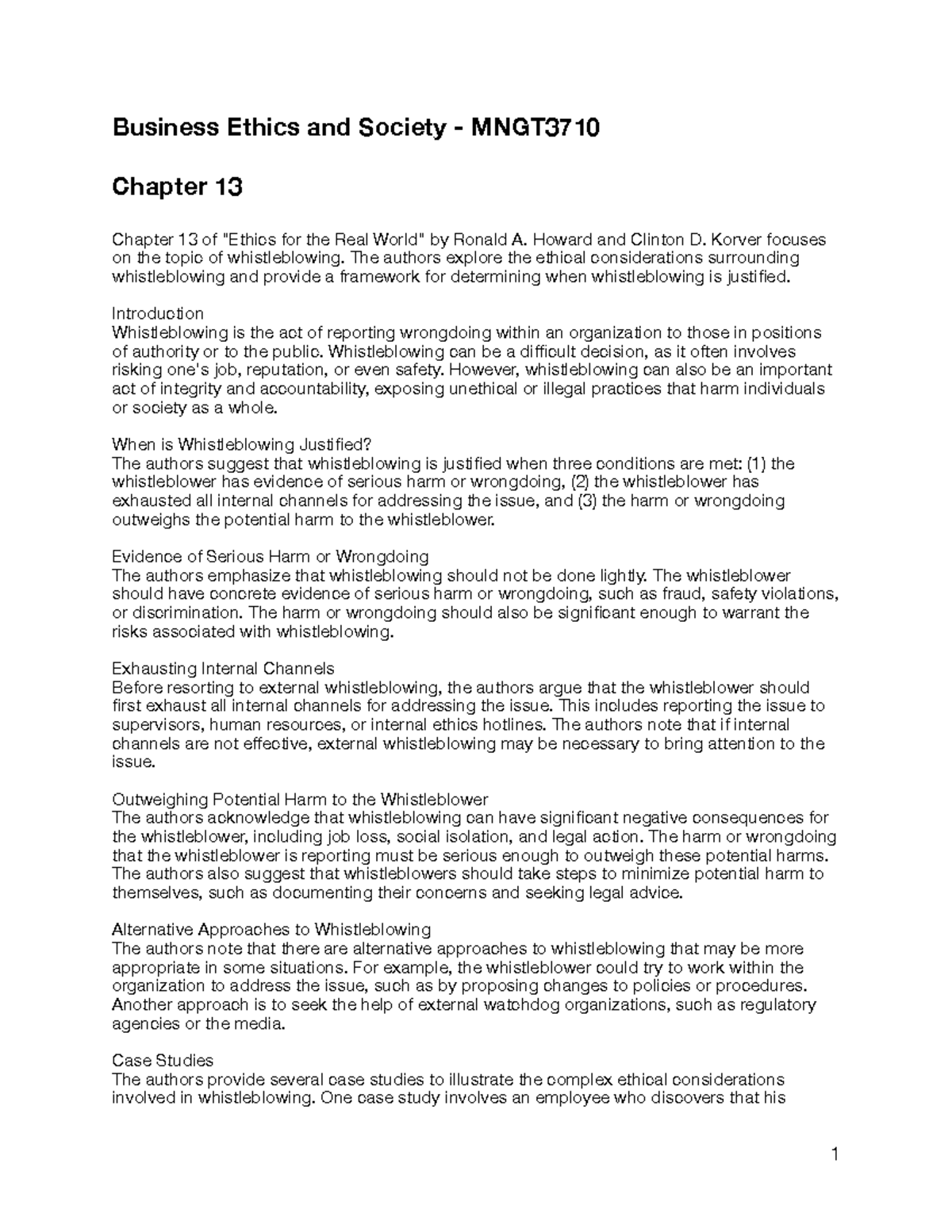 Mngt3710 Chapter 13 Business Ethics And Society Mngt Chapter 13