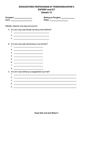Entrep-ICT WS14 - EPP ICT Grade 4 - EDUKASYONG PANTAHANAN AT ...