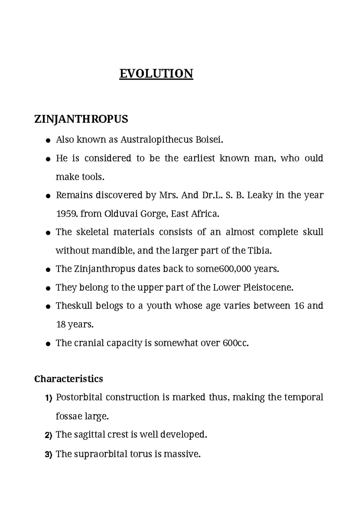Zinjanthropus or Australopithecus Boisei - EVOLUTION ZINJANTHROPUS Also ...