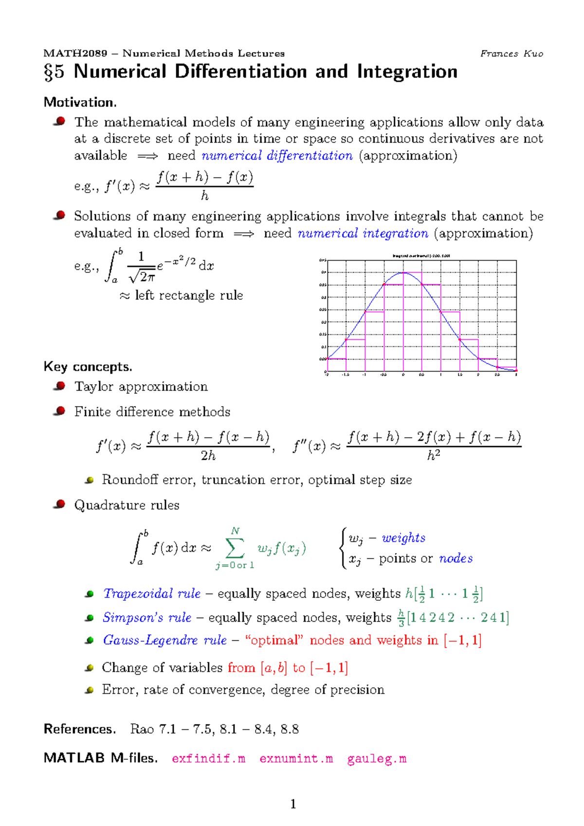 MATH2089 NM Lectures Topic 5 - MATH2089 – Numerical Methods Lectures ...