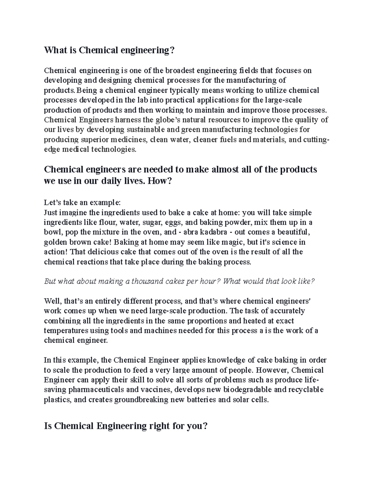 What is Chemical engineering - second version - What is Chemical ...