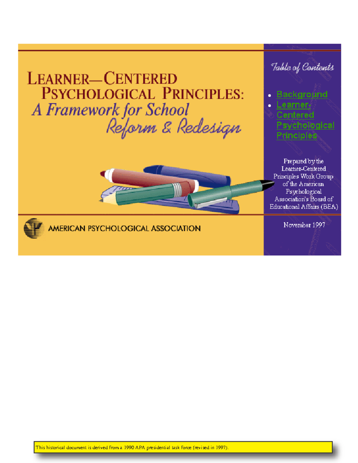 Learner-centered - Lecture notes 1 - LEARNER-CENTERED PSYCHOLOGICAL ...