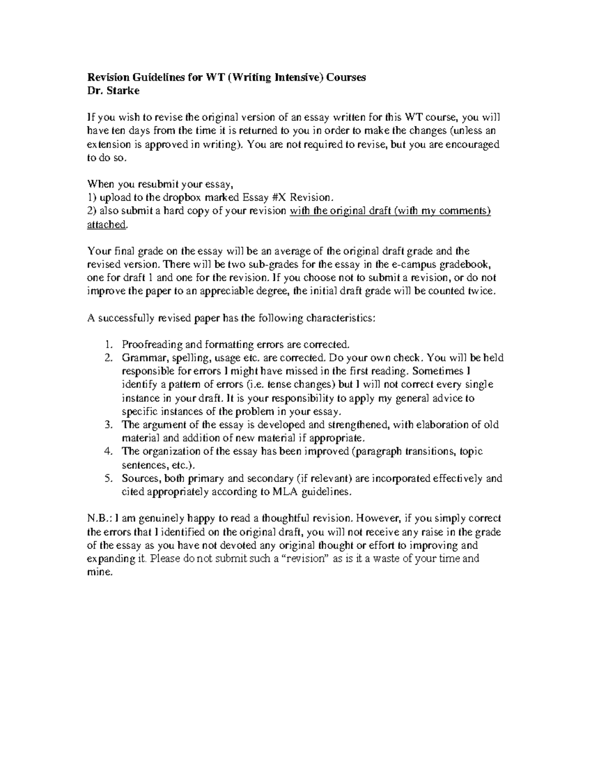 WT Revision Guidelines Sp16 - Revision Guidelines for WT (Writing ...