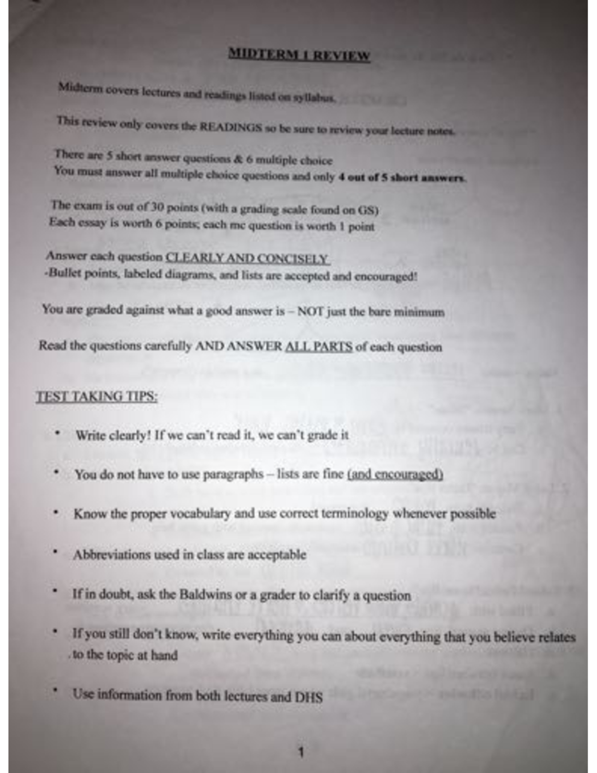 Soc 152A Midterm Study Guide 3 - MIDTERM 1 REVIEW Midterm covers lectures and readings listed on ...