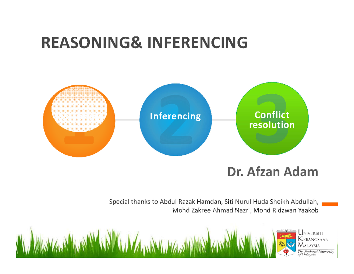 M6-inference, reasoning and conflict notes - REASONING& INFERENCING Dr ...