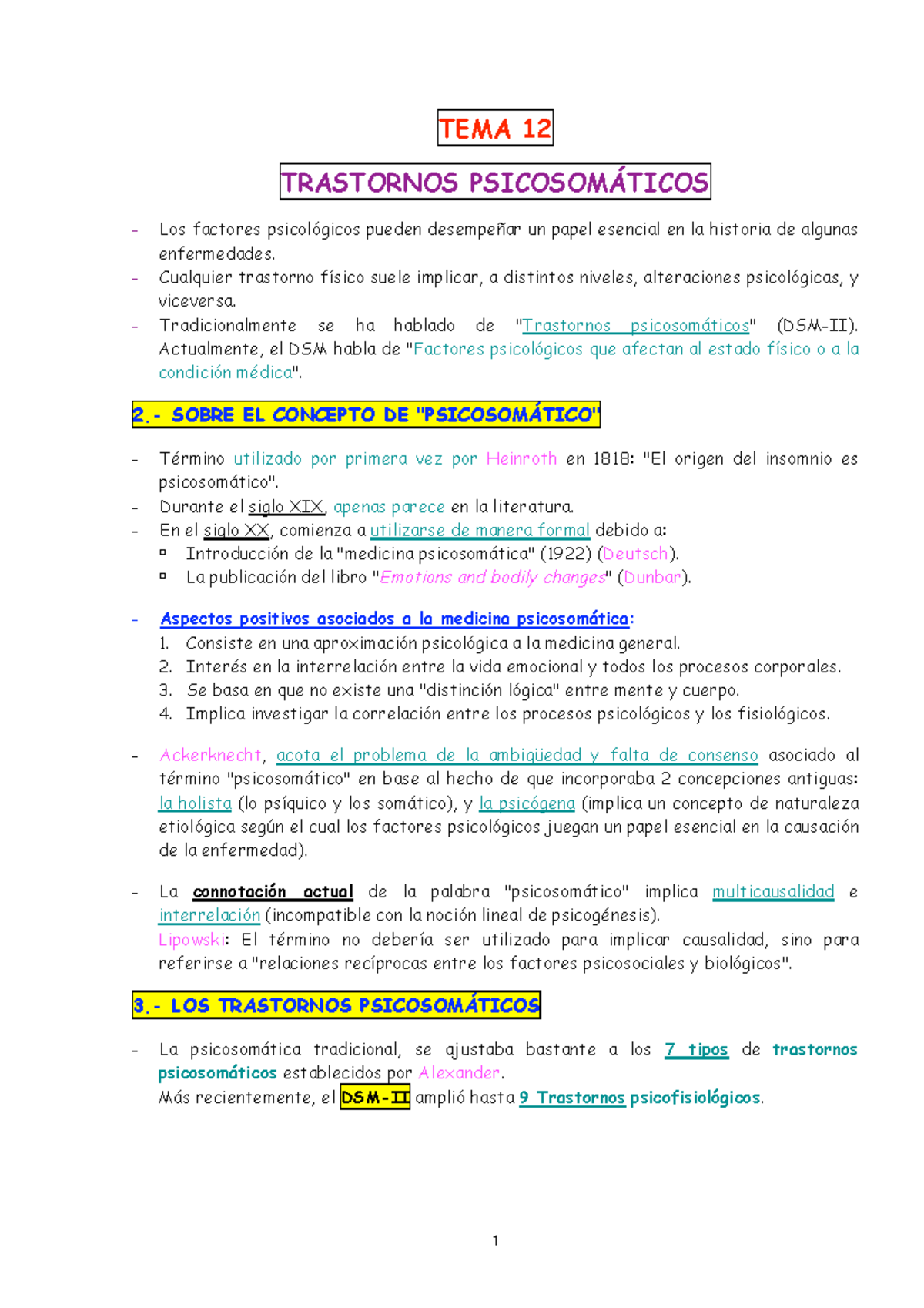 TEMA 12 Trastornos Psicosomaticos - TEMA 12 TRASTORNOS PSICOSOMÁTICOS ...