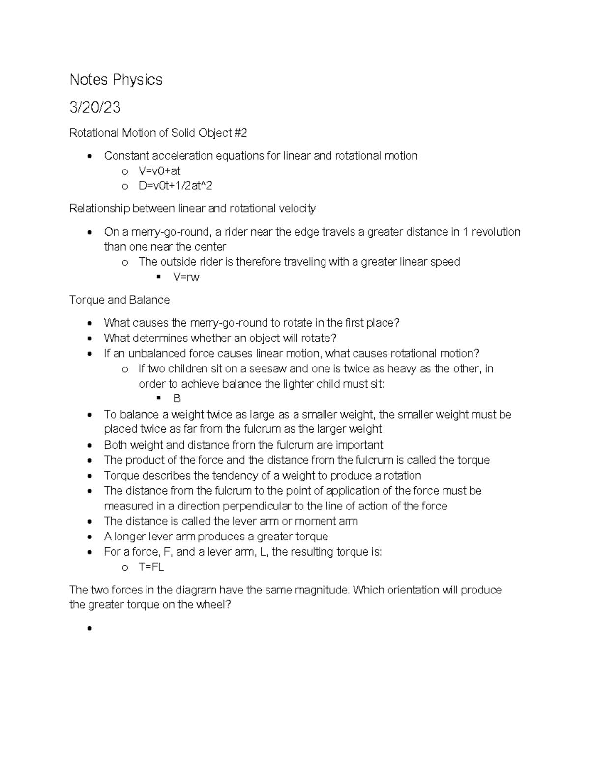 3 Rotational Motion Of Solid Objects Notes Physics 320 Rotational Motion Of Solid Object 