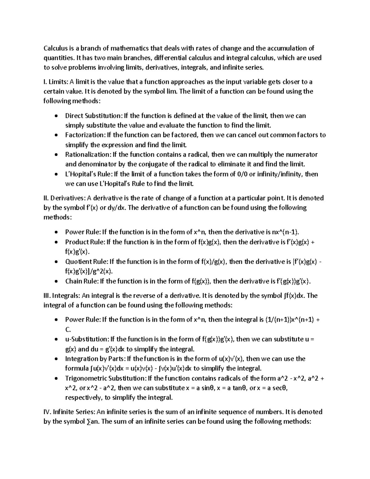 Calc - Calc - Calculus is a branch of mathematics that deals with rates ...