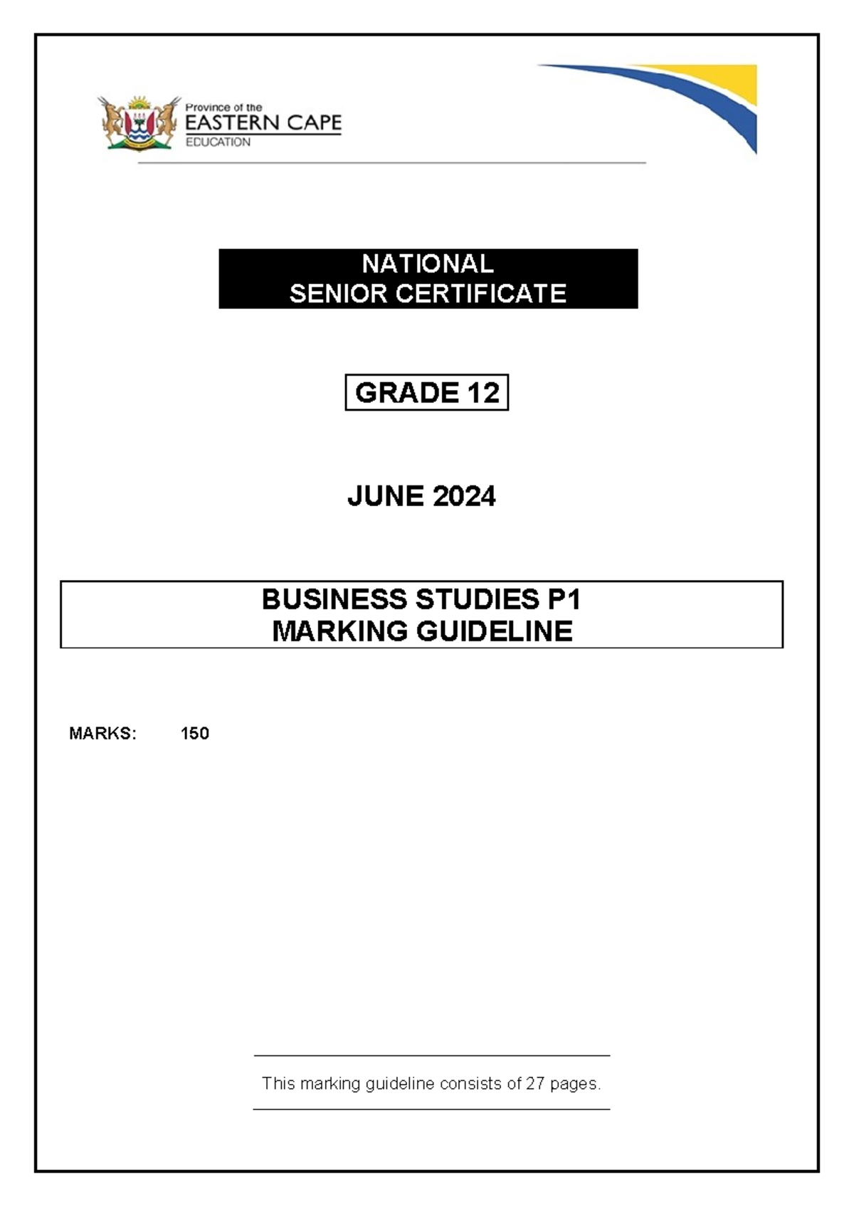 Business Studies P1 GR12 question paper JUNE 2024 English - NATIONAL ...