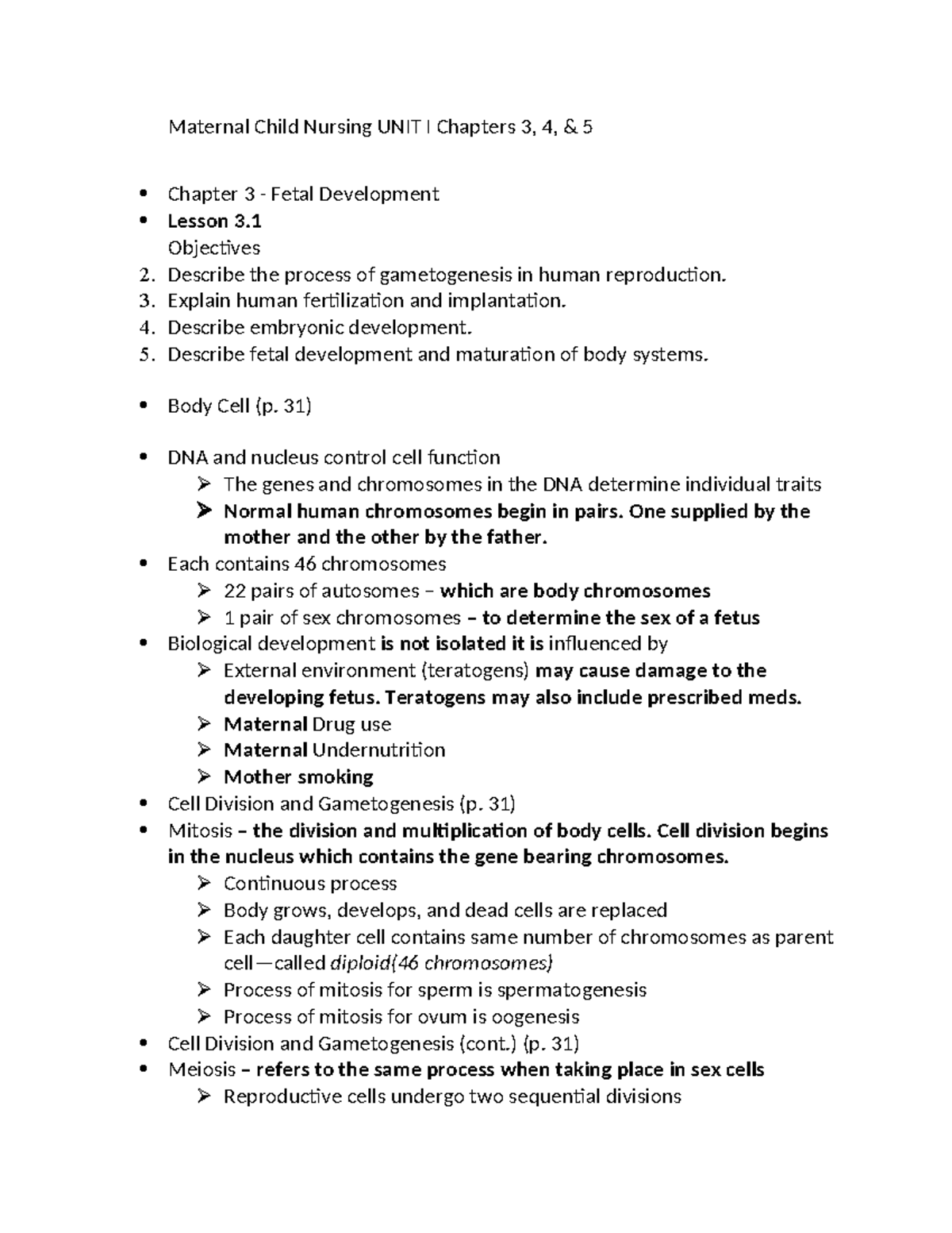 Maternal Child Nursing Unit 1 Ch 3 Outline - Maternal Child Nursing ...