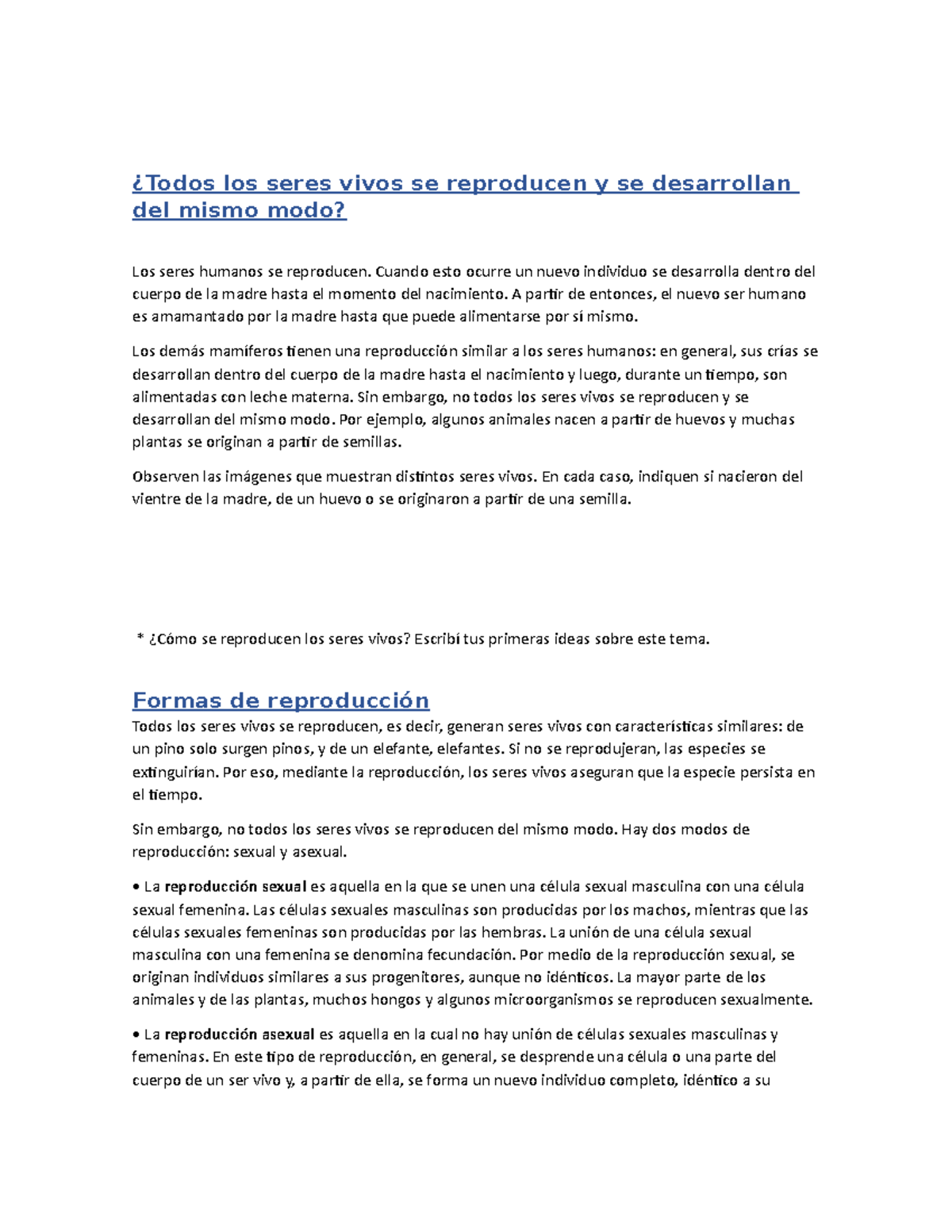 6ton rreproduccion 2022 - ¿Todos los seres vivos se reproducen y se ...