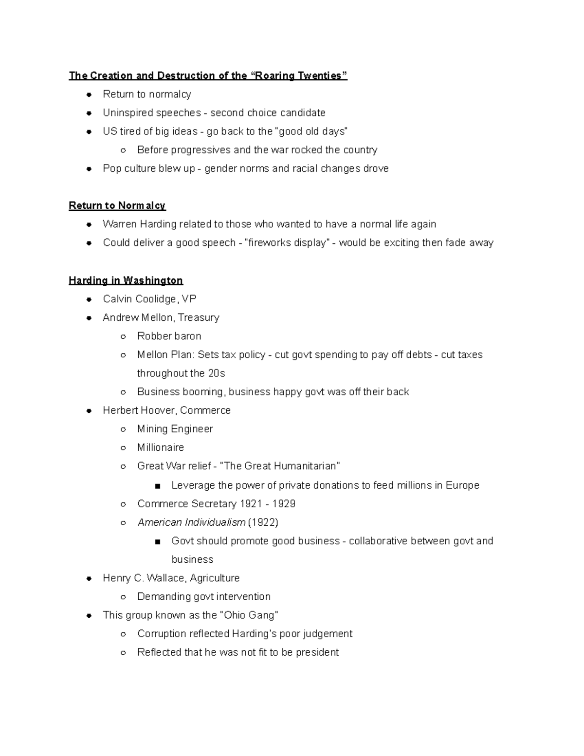 The Roaring 20s - The Creation and Destruction of the