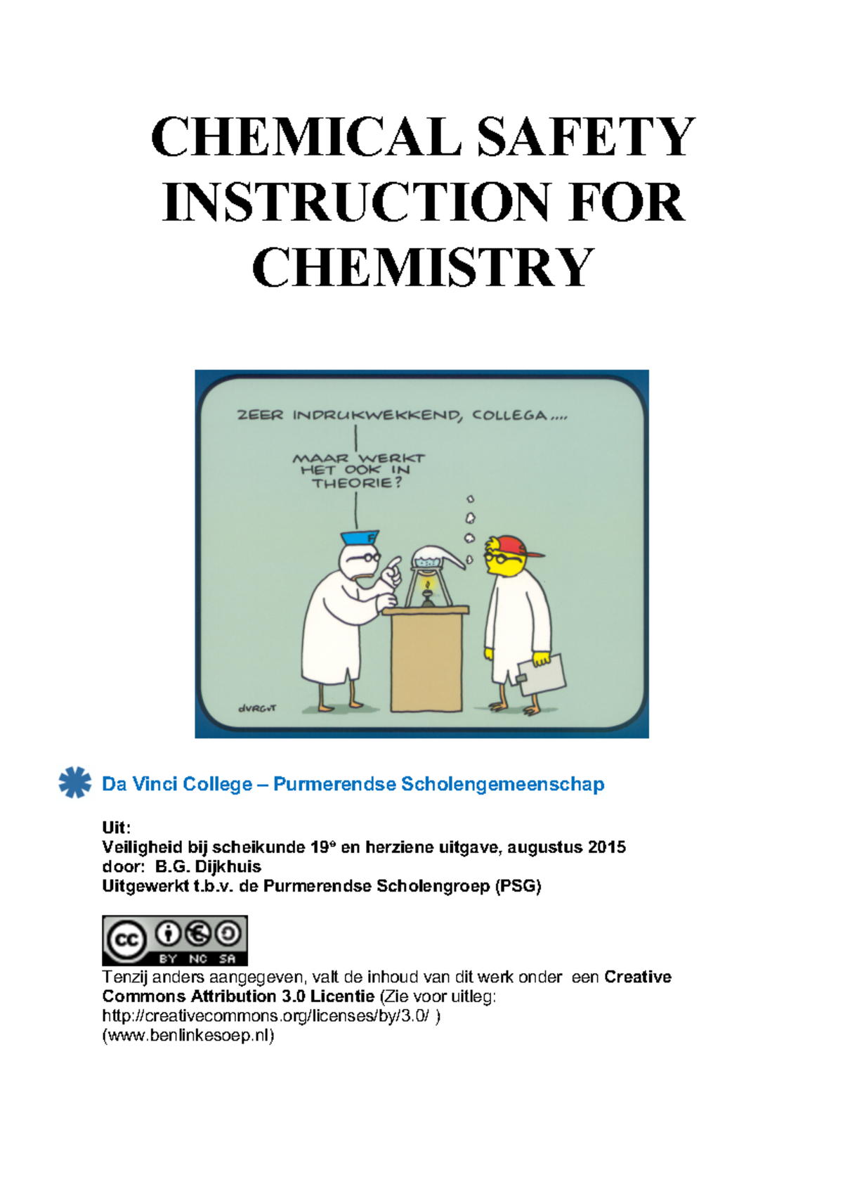 CSI Instructionbook PO3 - CHEMICAL SAFETY INSTRUCTION FOR CHEMISTRY Da ...